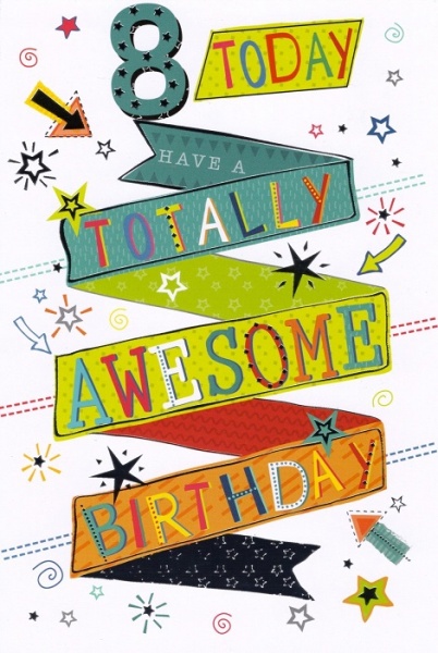 Fantastic Day Boy 8th Birthday Card