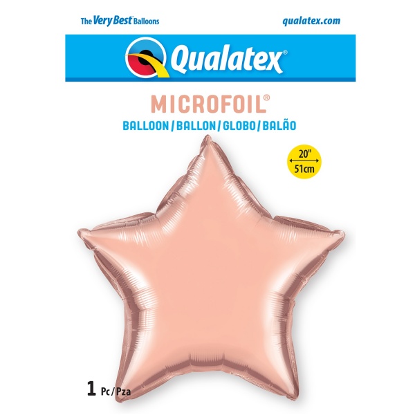 Rose Gold 20 Star Foil Balloon Qualatex