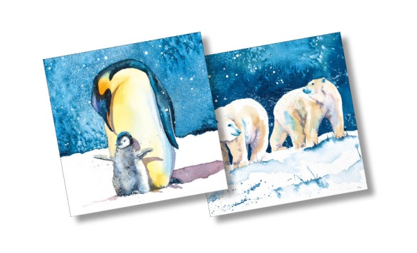 Penguins & Polar Bears Christmas Cards | Pack of 10 | Rachel Toll