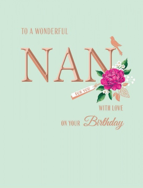 Window Flowers Nan Birthday Card