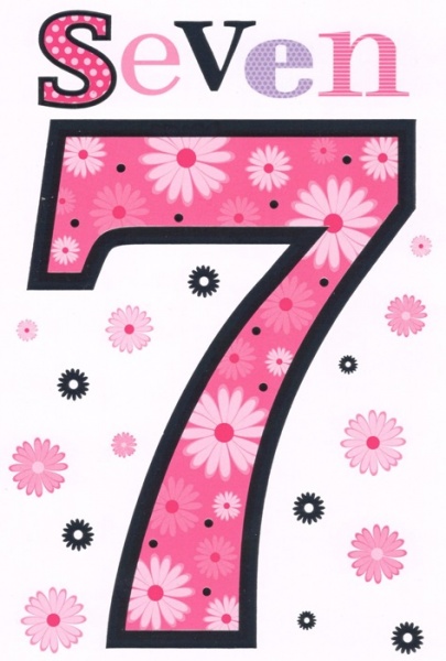 Stripes Girl 7th Birthday Card | Prelude