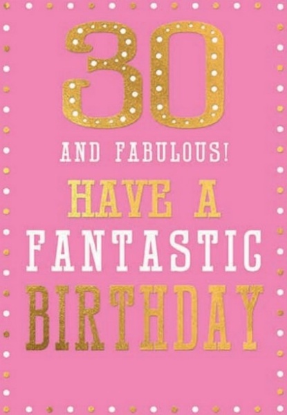 Fabulous At 30 Female 30th Birthday Card