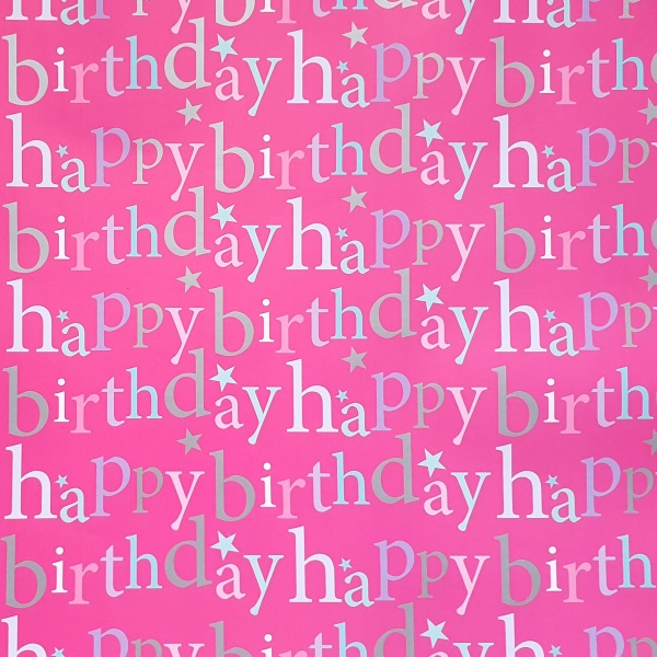 Pink Happy Birthday Party | Female Wrapping Paper Gift Wrap Sheet