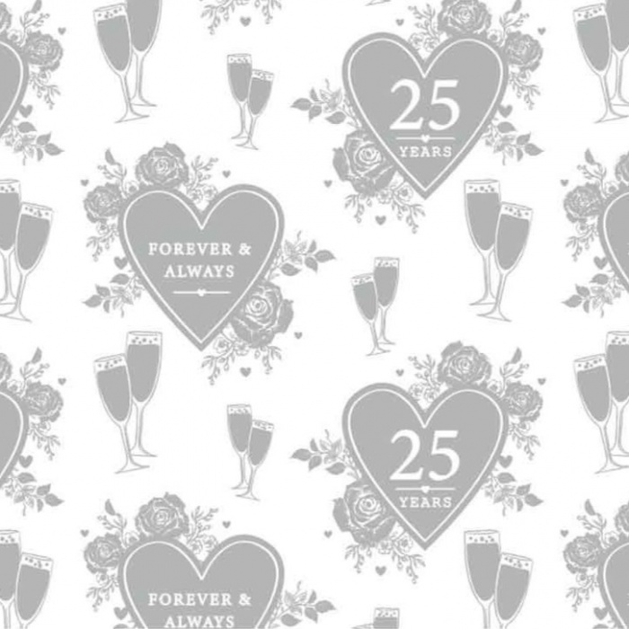 Forever Always 25th Anniversary Gift Wrap Sheet