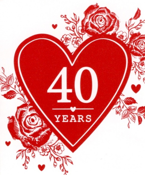 Forever & Always 40th Ruby Wedding Anniversary Wrapping Paper Gift Wrap Sheet | Wraptastic