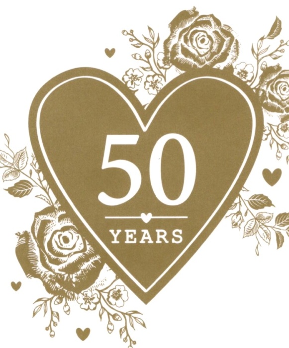 Forever & Always 50th Golden Wedding Anniversary Wrapping Paper Gift ...