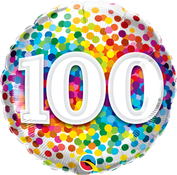 Age 100 Rainbow Confetti 18