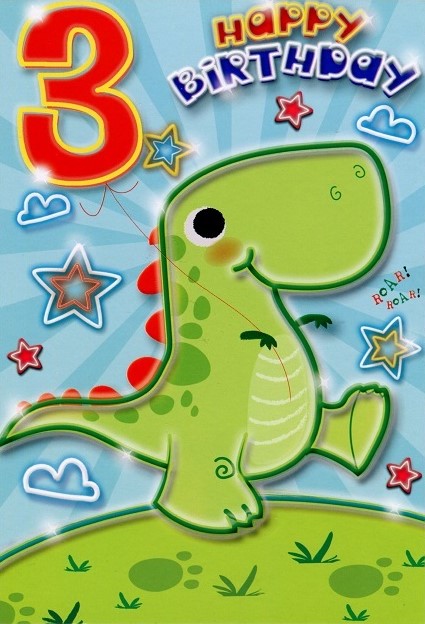 Dinosaur | Boy 3rd Birthday Card