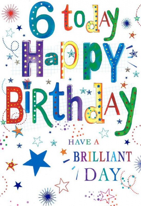 Stars Boy 6th Birthday Card