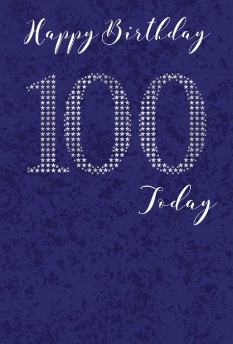 Silver Stars 100th Birthday Card