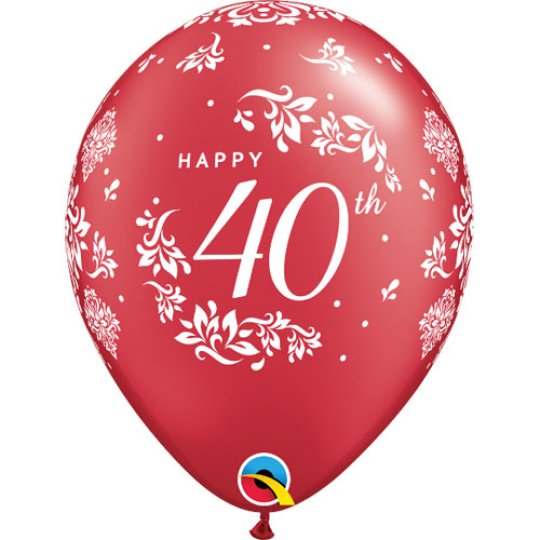 Ruby Red 40th Wedding Anniversary | 11" Latex Balloons Pack Of 6