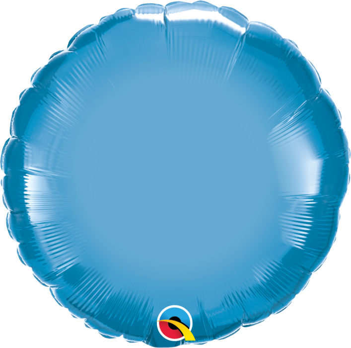 Chrome Blue 18" Round Foil Balloon | Qualatex