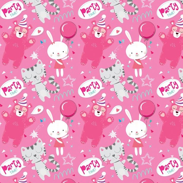 Party Time | Girl Wrapping Paper Gift Wrap Sheet | Acquire