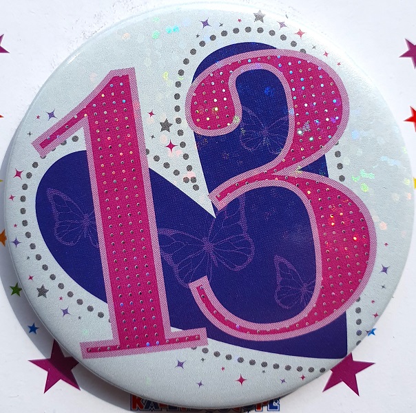 Heart Age 13 Birthday Small 5.5cm Badge