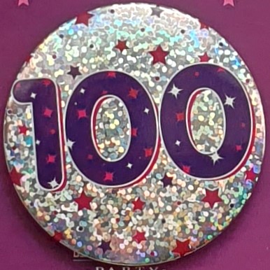 Purple 100th Birthday Badge
