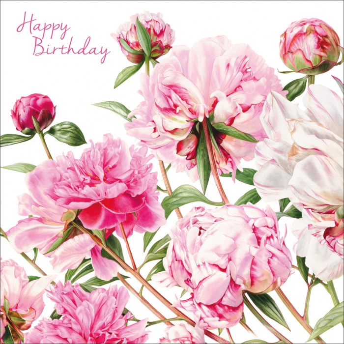 Peonies Birthday Card