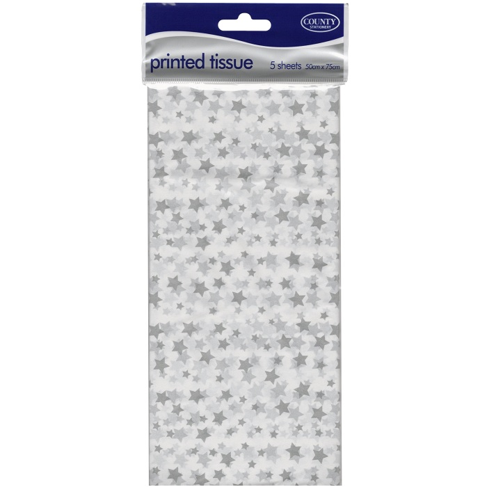 Silver Stars Tissue Paper | Pack of 5 Sheets