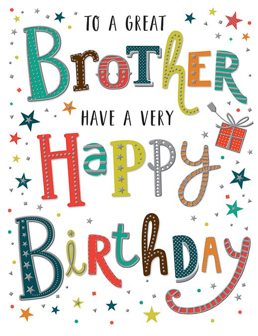 Happy Birthday Brother Logo Happy Birthday Brother Birthday Card