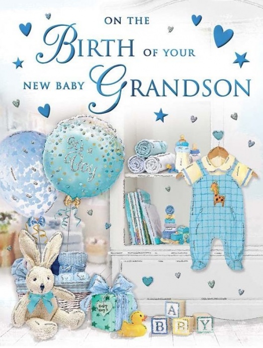 It's A Boy New Baby Grandson Card