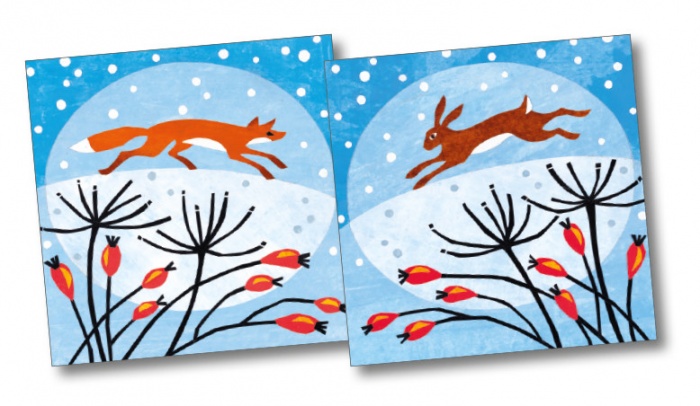 Winter Hare & Winter Fox Christmas Cards | Pack of 10 | Manda Beeching