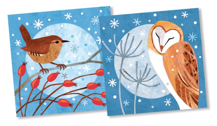 Wren & Barn Owl Christmas Cards | Pack of 10 | Manda Beeching