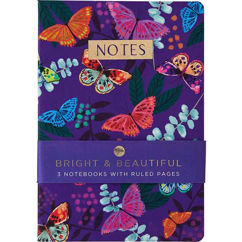 Bright & Beautiful | Pack Of 3 Notebooks | Design By Violet