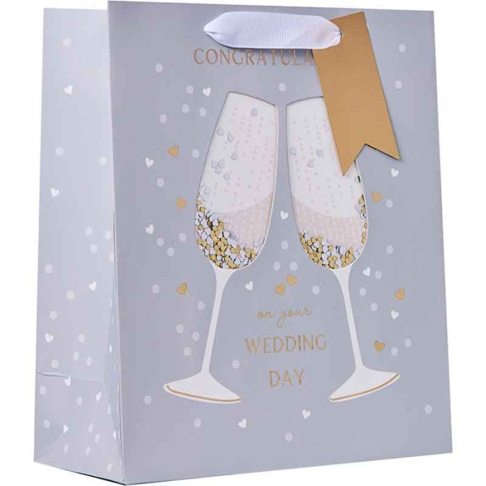 Champagne Confetti Wedding Gift Bag | Design By Violet