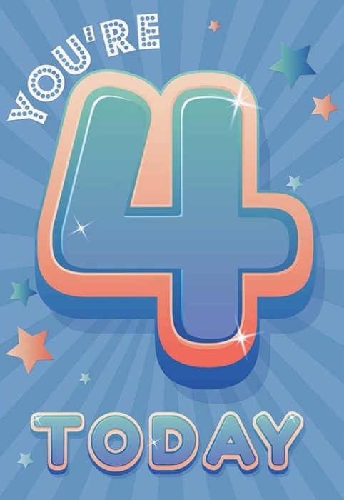 Starburst Boy 4th Birthday Card | Prelude