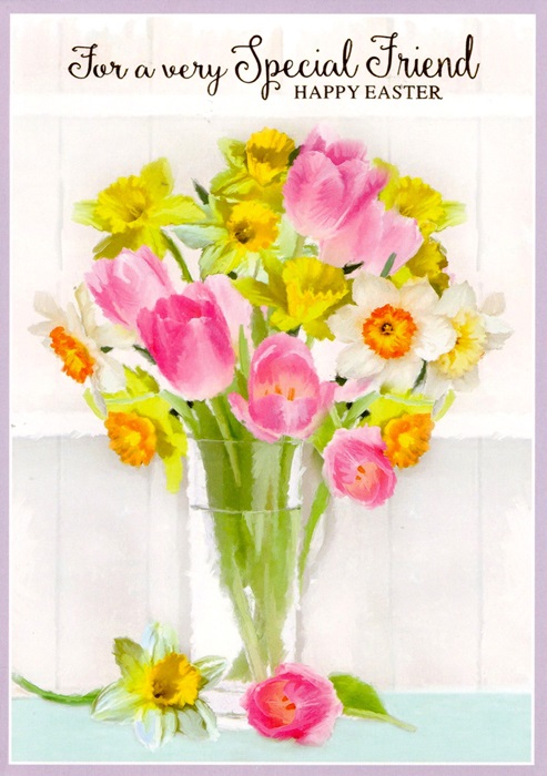 Tulips & Daffodils Special Friend Easter Card | Simon Elvin