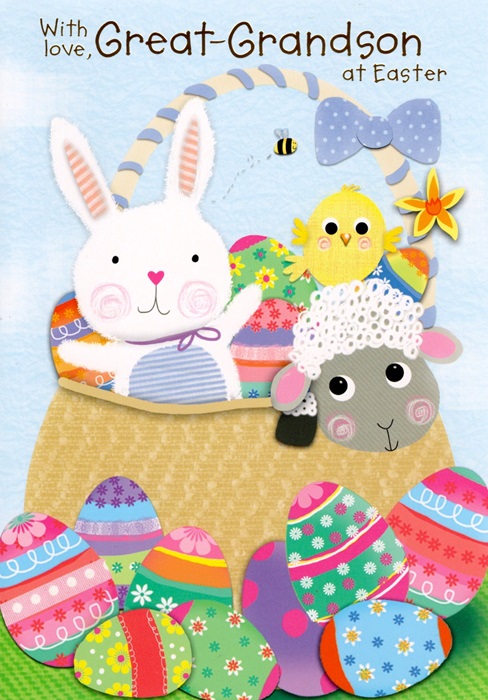 Easter Bunny & Friends Great-Grandson Easter Card | Simon Elvin