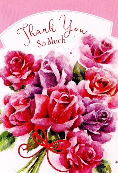 Thank You So Much (Pink) Floral Thank You Card