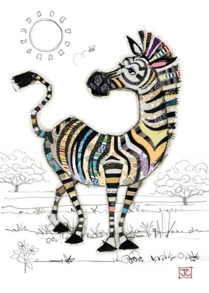 Zoe Zebra Greeting Card | Bug Art