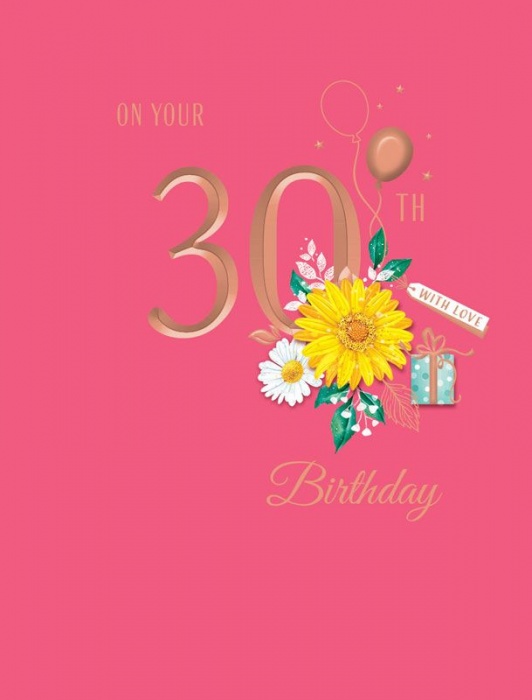 Yellow Daisy Female 30th Birthday Card