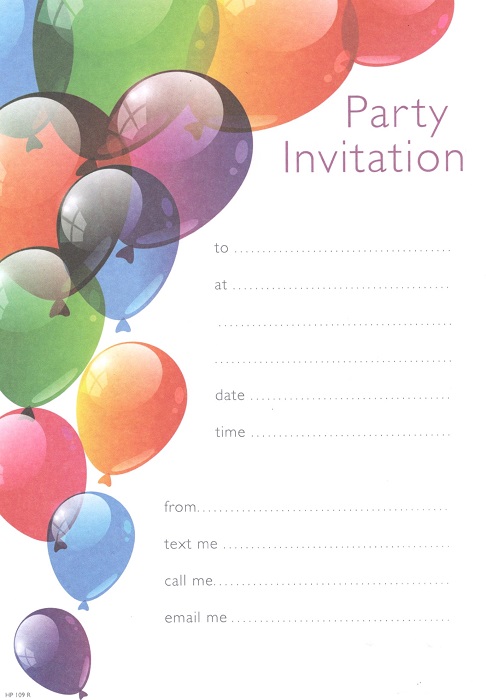 Balloons Party Invitations | Pack of 20 | Simon Elvin