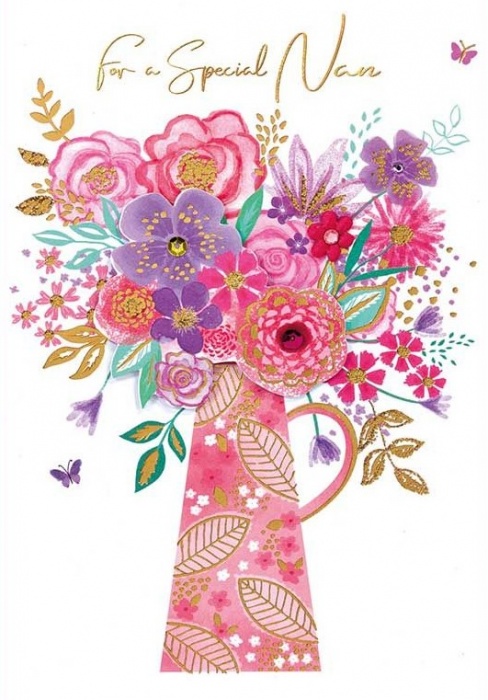 Jug Of Flowers Nan Birthday Card | Isabel's Garden