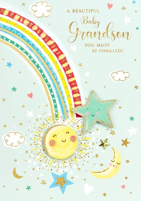 Rainbow New Baby Grandson Card | Isabel's Garden