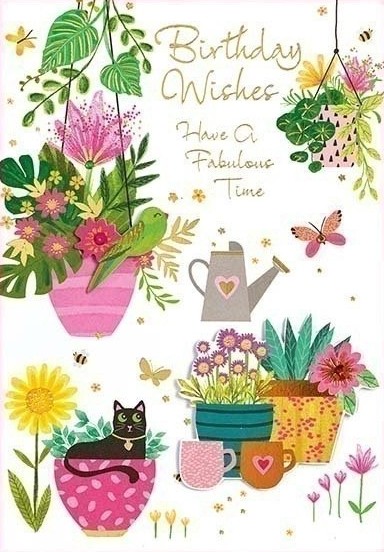 Potted Plants Female Birthday Card | Isabel's Garden
