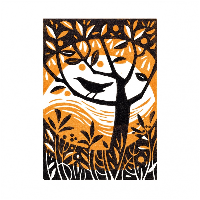 Blackbird In The Garden Greeting Card | Manda Beeching