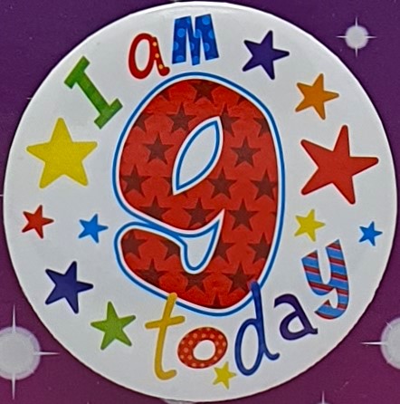 Stars 9th Birthday Small 5.5cm Badge