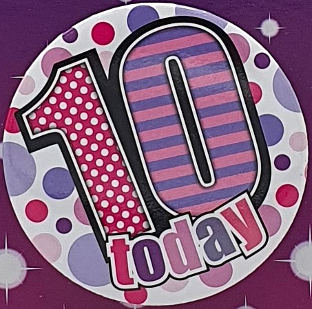 Pink Spots | Girl 10th Birthday Badge