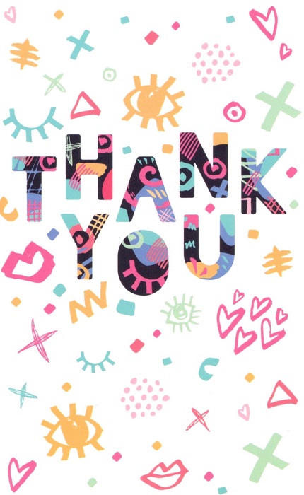 Doodles Thank You Notelets | Pack of 8 | Simon Elvin