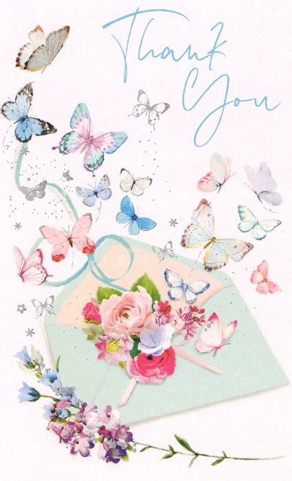 Butterfly Surprise Thank You Notelets | Pack of 8 | Simon Elvin