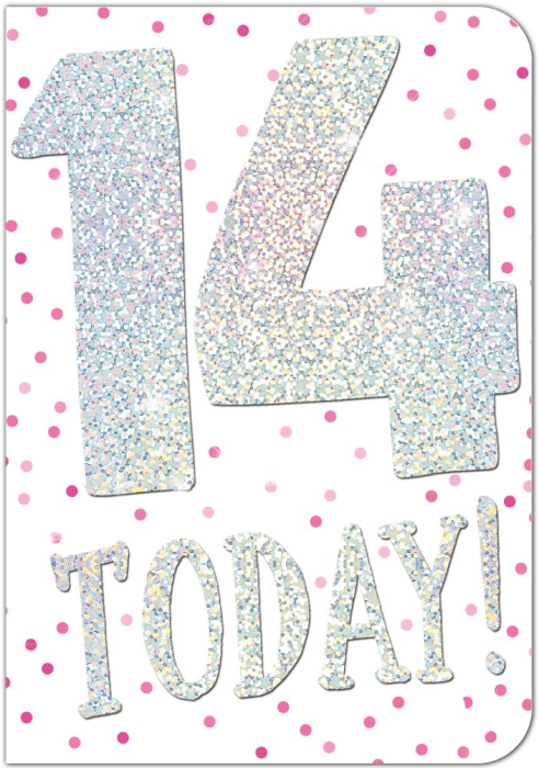 Dots Girl 14th Birthday Card
