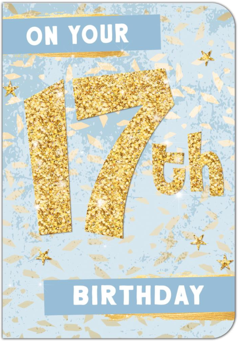 Confetti Boy 17th Birthday Card
