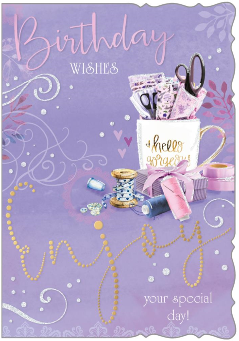 Sewing Female Birthday Card