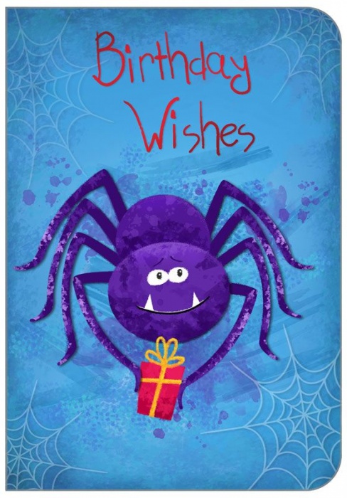 Spider Kids Birthday Card