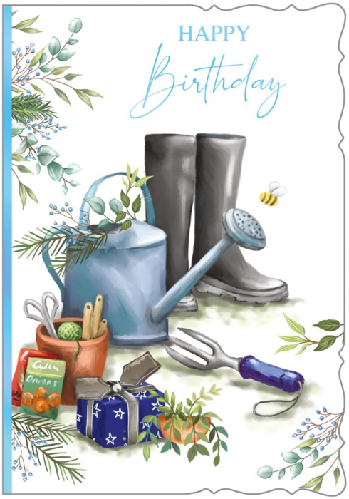 Garden Tools Male Birthday Card
