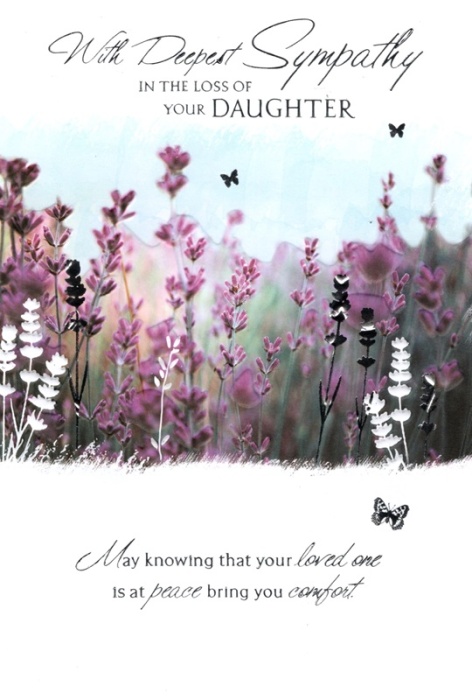 Purple Flowers | Loss Of Daughter Sympathy Card | Simon Elvin
