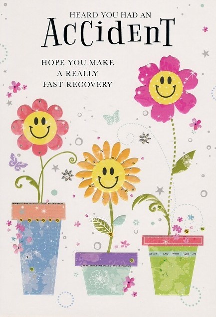 Heard You Had An Accident Floral Get Well Card | Simon Elvin