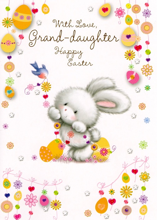 Flower Garlands Grand-Daughter Easter Card | Simon Elvin